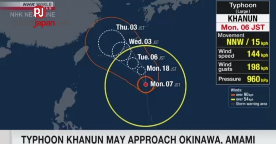 Typhoon Khanun patungo na sa Okinawa, Amami regions - Portal Japan